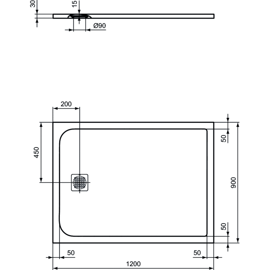 Душевой поддон из искусственного камня Ideal Standard Ultraflat S ...